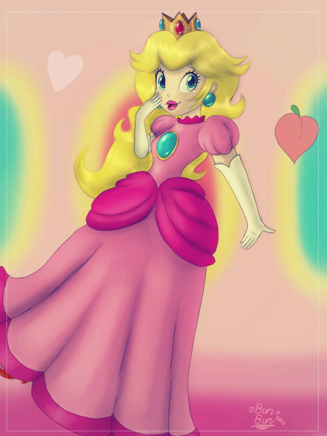 Digital Art Download: Princess Peach Toadstool - Etsy