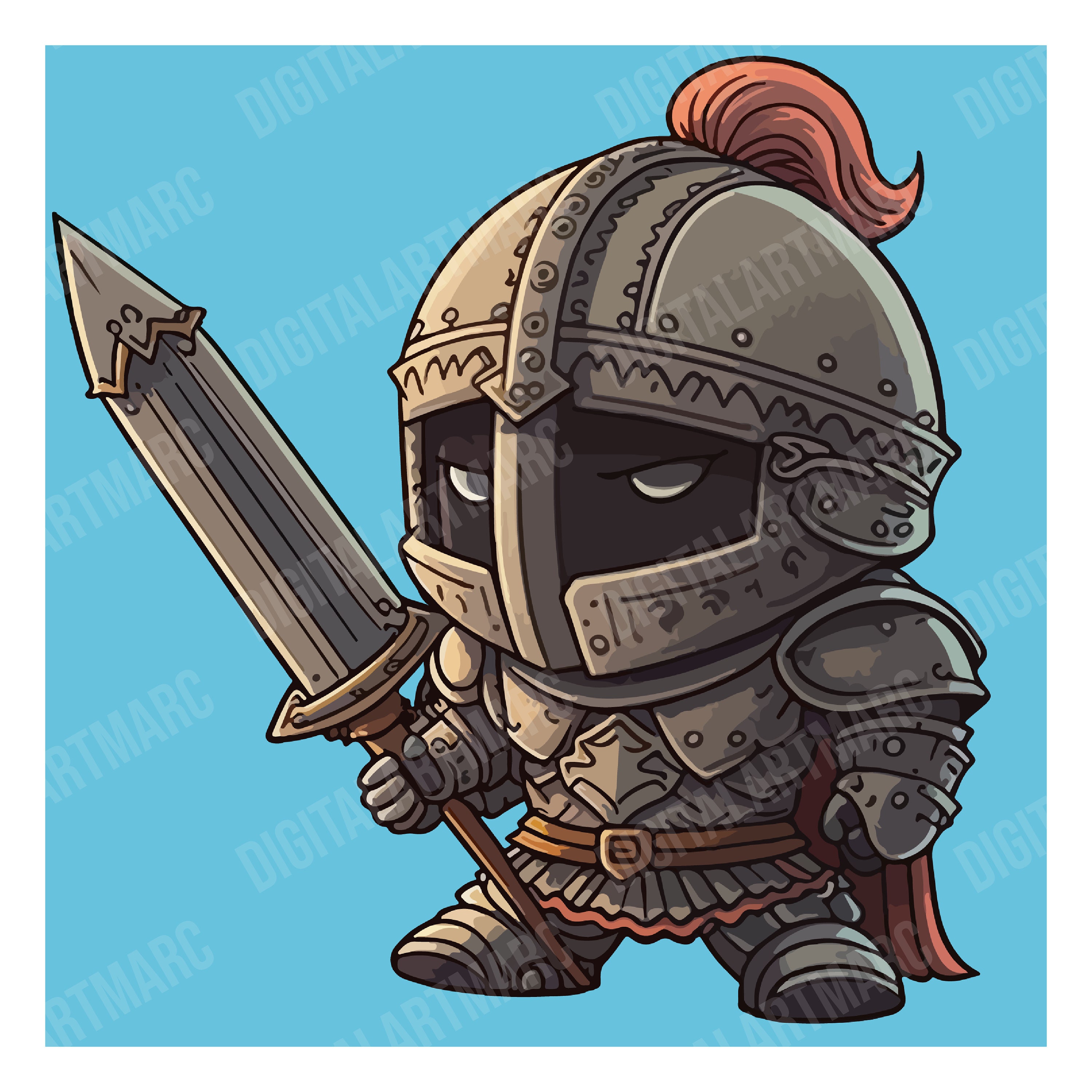 Chibi Knights Collection, 6 Cute Cartoon Knights, Transparent PNG ...