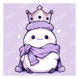 Snowman Christmas Bundle, 8 Cute Chibi Cartoon Snowmen, Transparent PNG ...