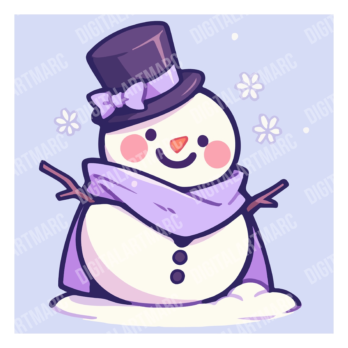 Snowman Christmas Bundle, 8 Cute Chibi Cartoon Snowmen, Transparent PNG ...