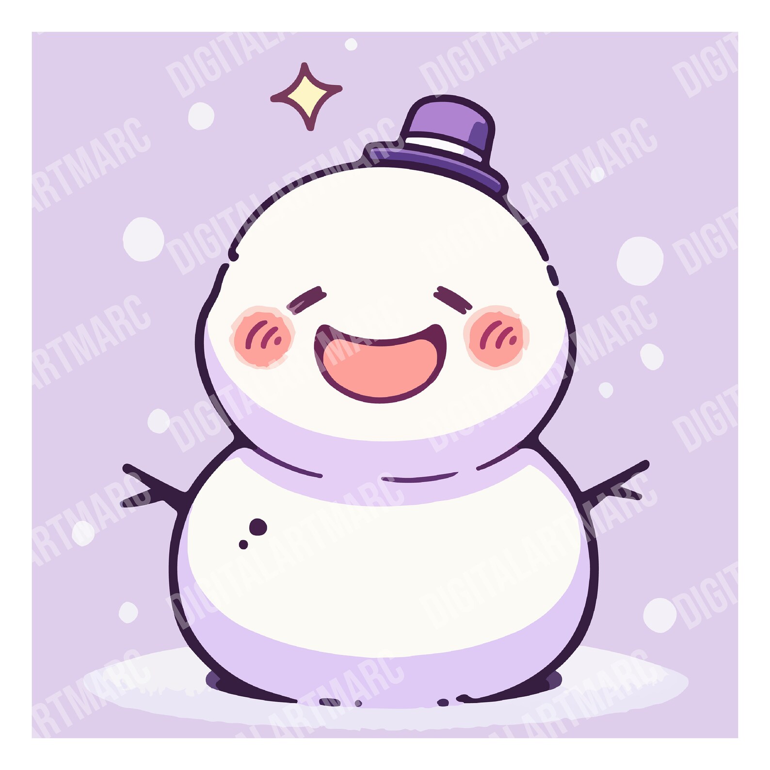 Snowman Christmas Bundle, 8 Cute Chibi Cartoon Snowmen, Transparent PNG ...