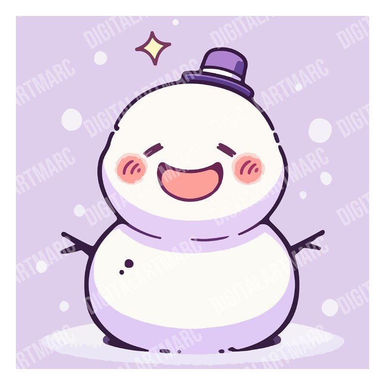 Snowman Christmas Bundle, 8 Cute Chibi Cartoon Snowmen, Transparent PNG ...