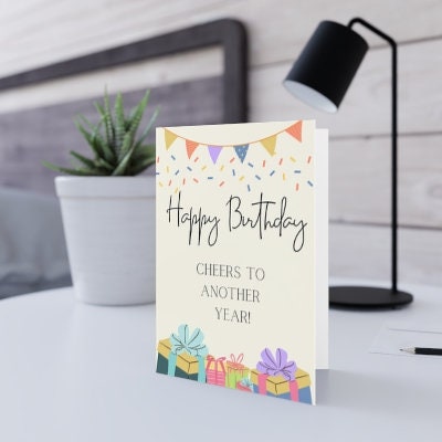 Cheers to Another Year Birthday Card - Etsy