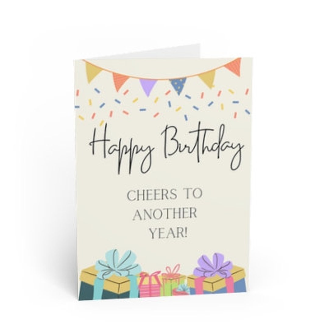Cheers to Another Year Birthday Card - Etsy