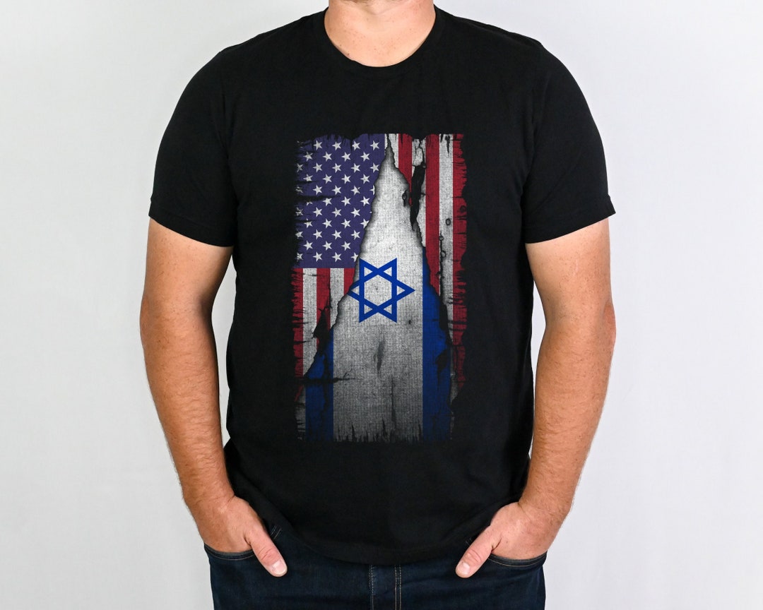 Israel USA Flags Shirt, Israeli American Pride Tee, Support Israel, I ...