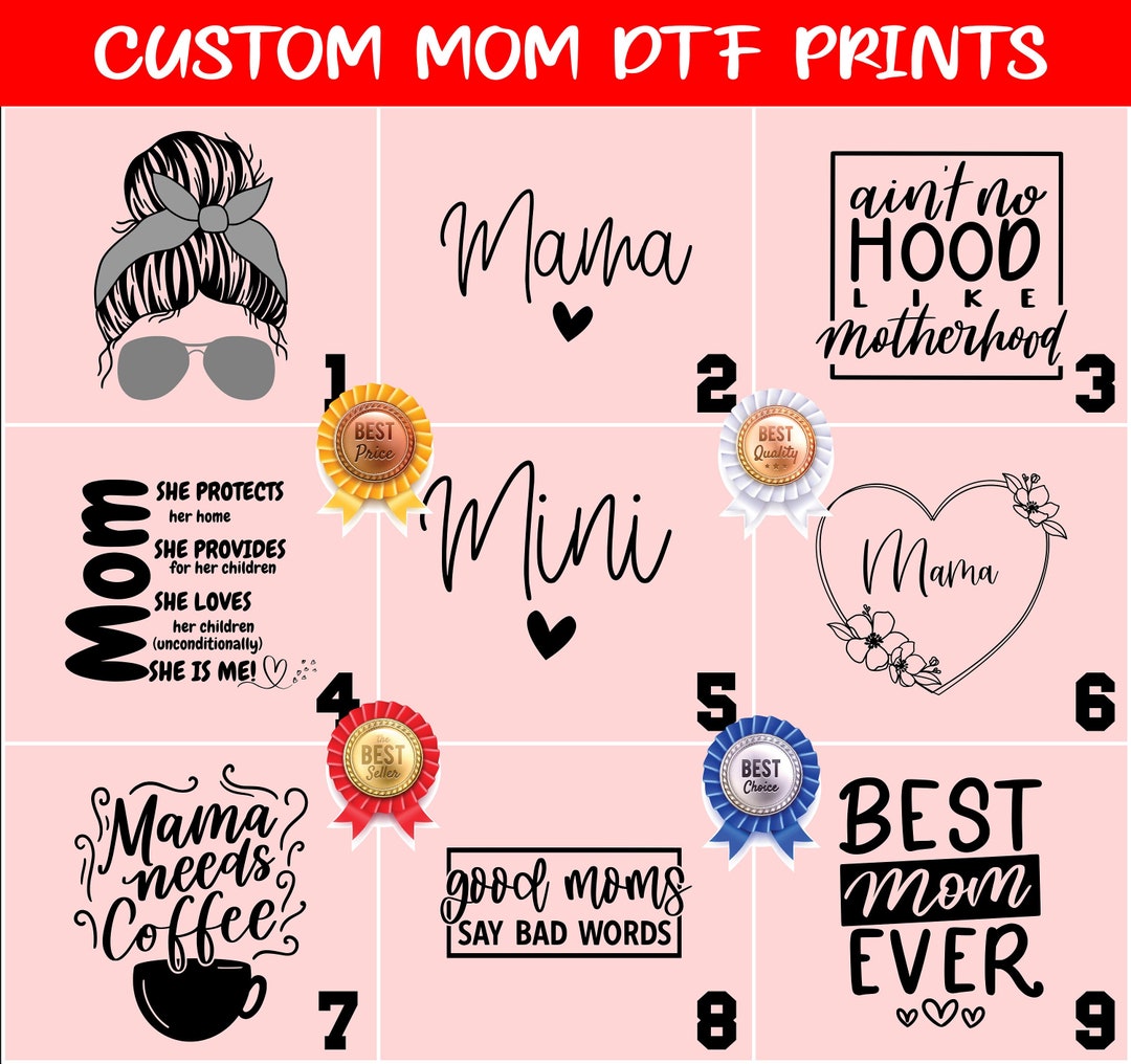 Mom DTF Prints, Mother's Day DTF, Mama DTF Transfers, Ready to Press ...