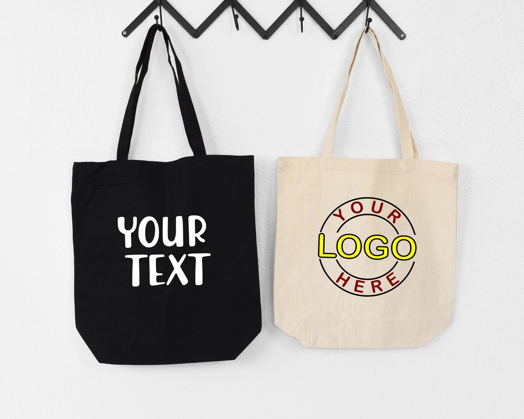 Custom Tote Bag, Custom Text Tote Bag, Custom Logo Tote Bag, Custom ...
