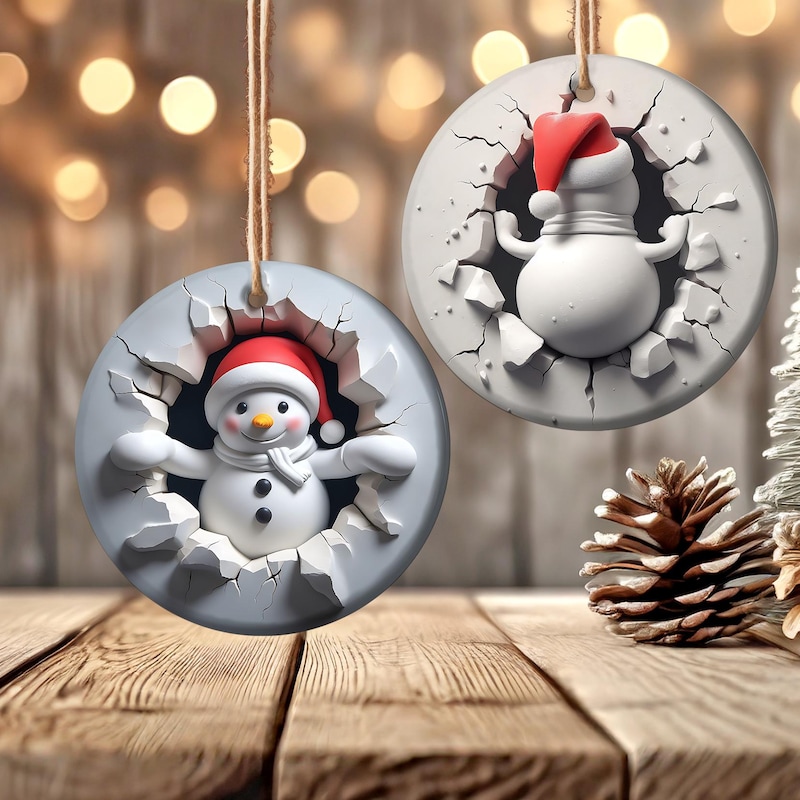 Snowman Ornaments - Etsy