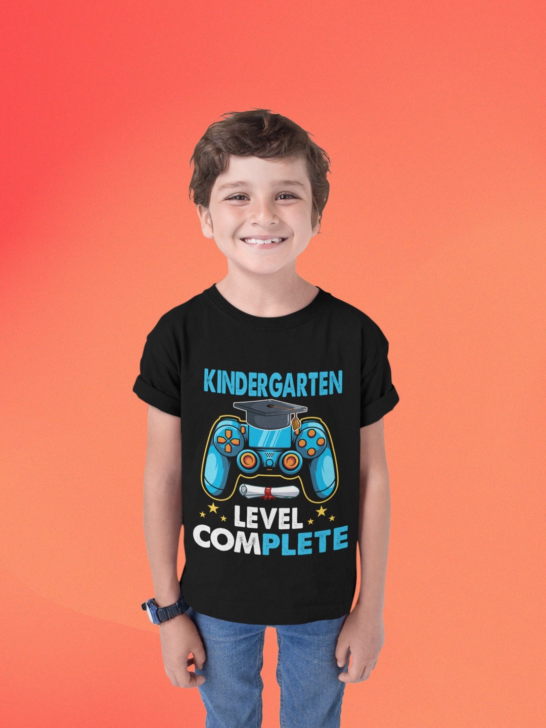 Gamer Kid Kindergarten Level Complete Graduation Shirt, Level Completed ...
