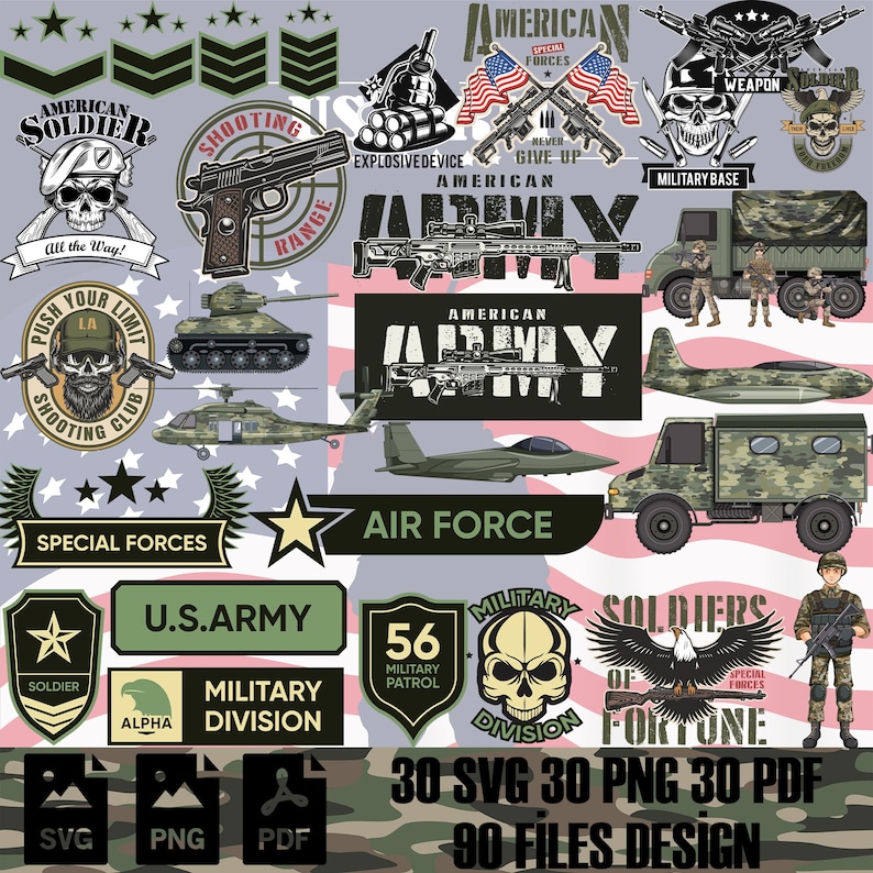 Military Svg Bundle | Military Png Bundle | Military Svg | Funny Beach ...