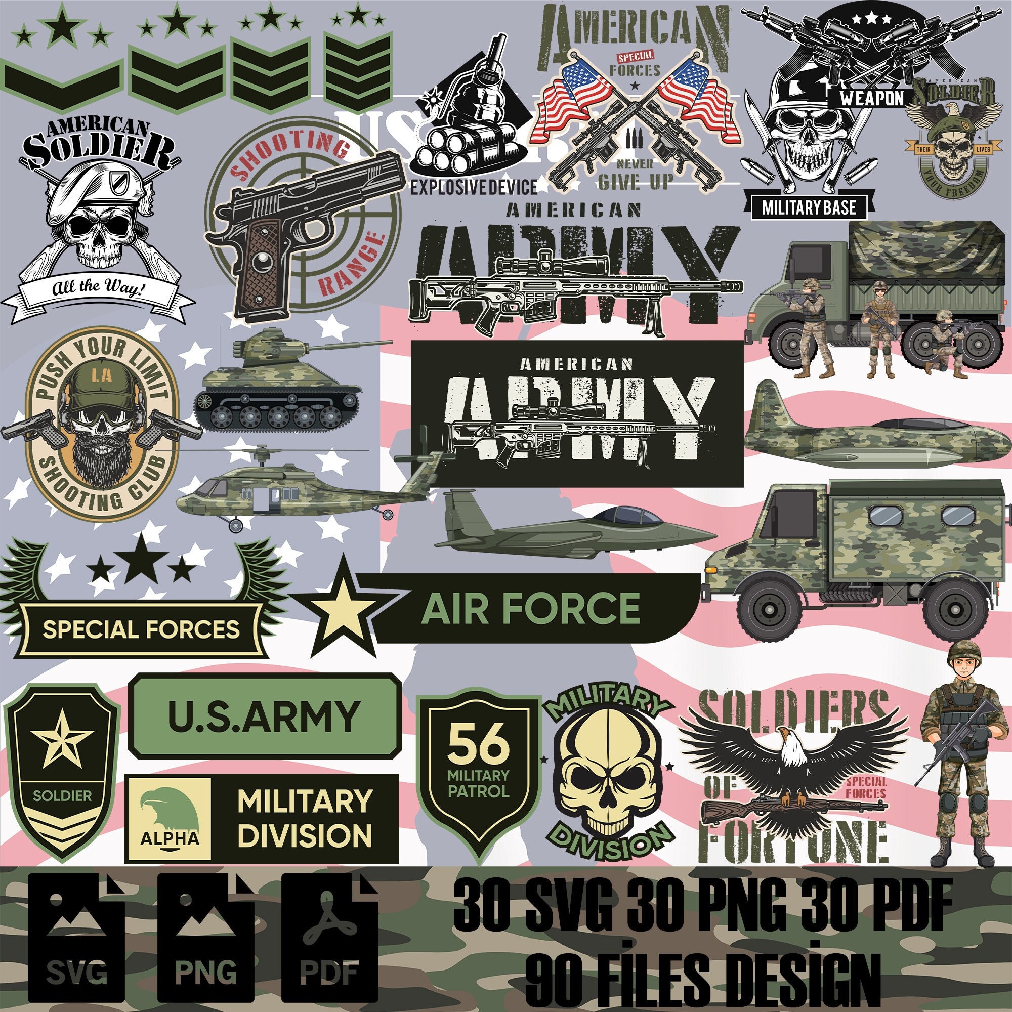 Military Svg Bundle | Military Png Bundle | Military Svg | Funny Beach ...
