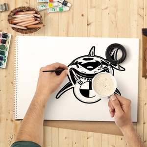 Funny Shark Svg | Silhouette | Cutting Files | Layered Files | Sticker ...