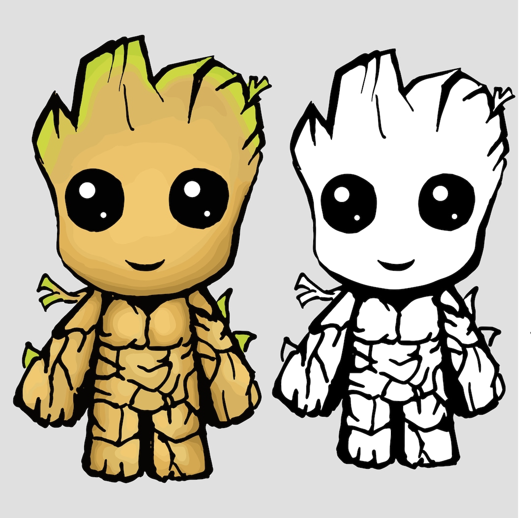 Baby Groot Svg | Digital File | Layered Files | Silhouette | Svg for ...