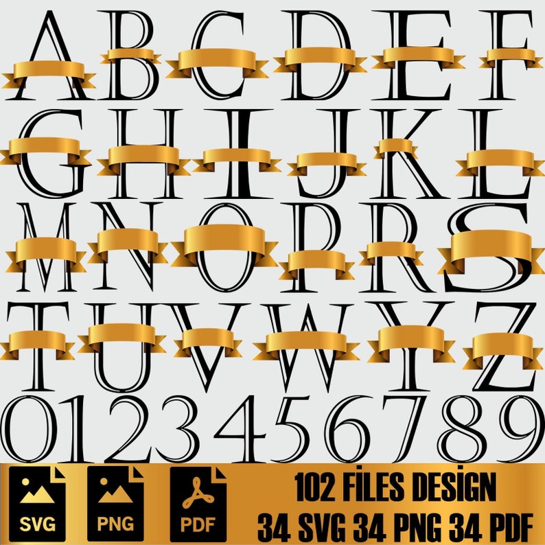 Split Monogram Alphabet Svg Font Svg Alphabet Svg File Alphabet Clipart ...