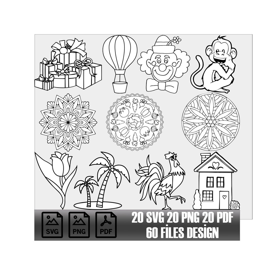 Coloring Book | Digital Coloring Book | Svg File | Layered Files | Svg ...