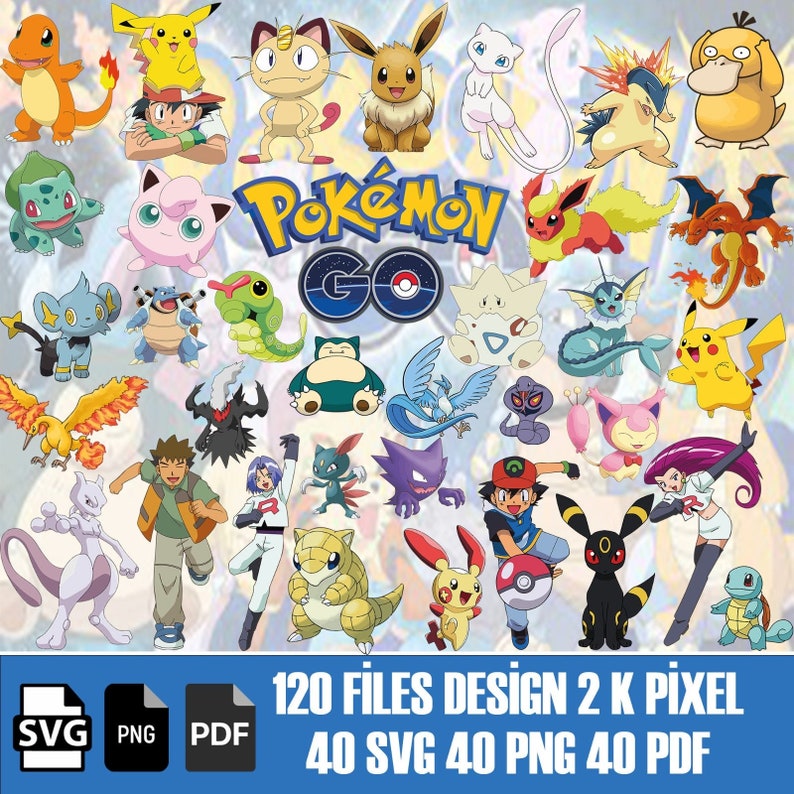 Pokemon Svg Pokemon Characters Stickers Svg File for Cricut Cut File ...