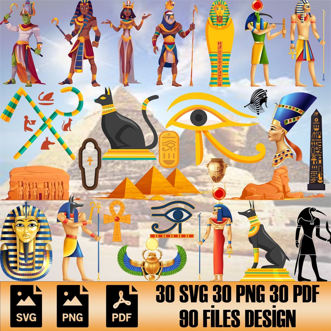 Egyptian Collection Svg Bundle | Egyptian Png | Egyptian Symbols ...