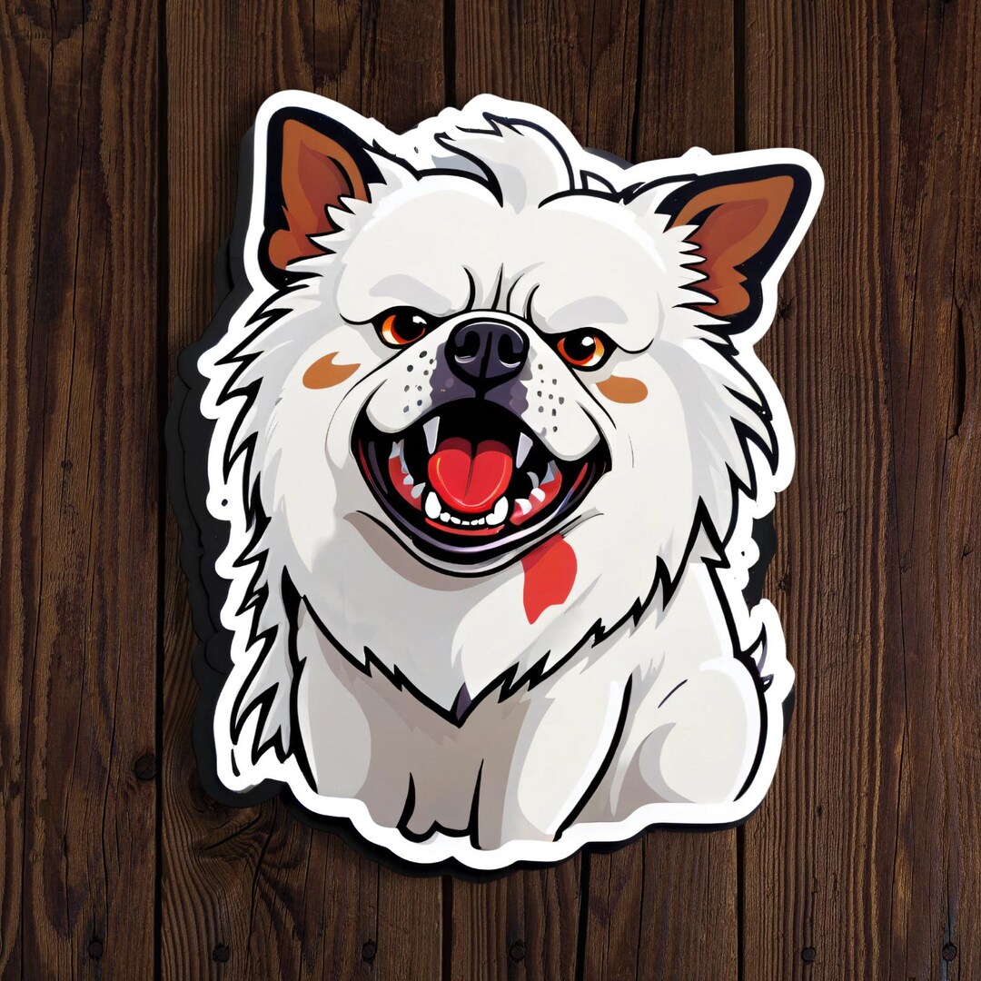 2 Angry Dog Sticker - Funny Vinyl Sticker for Laptops, Water Bottles ...