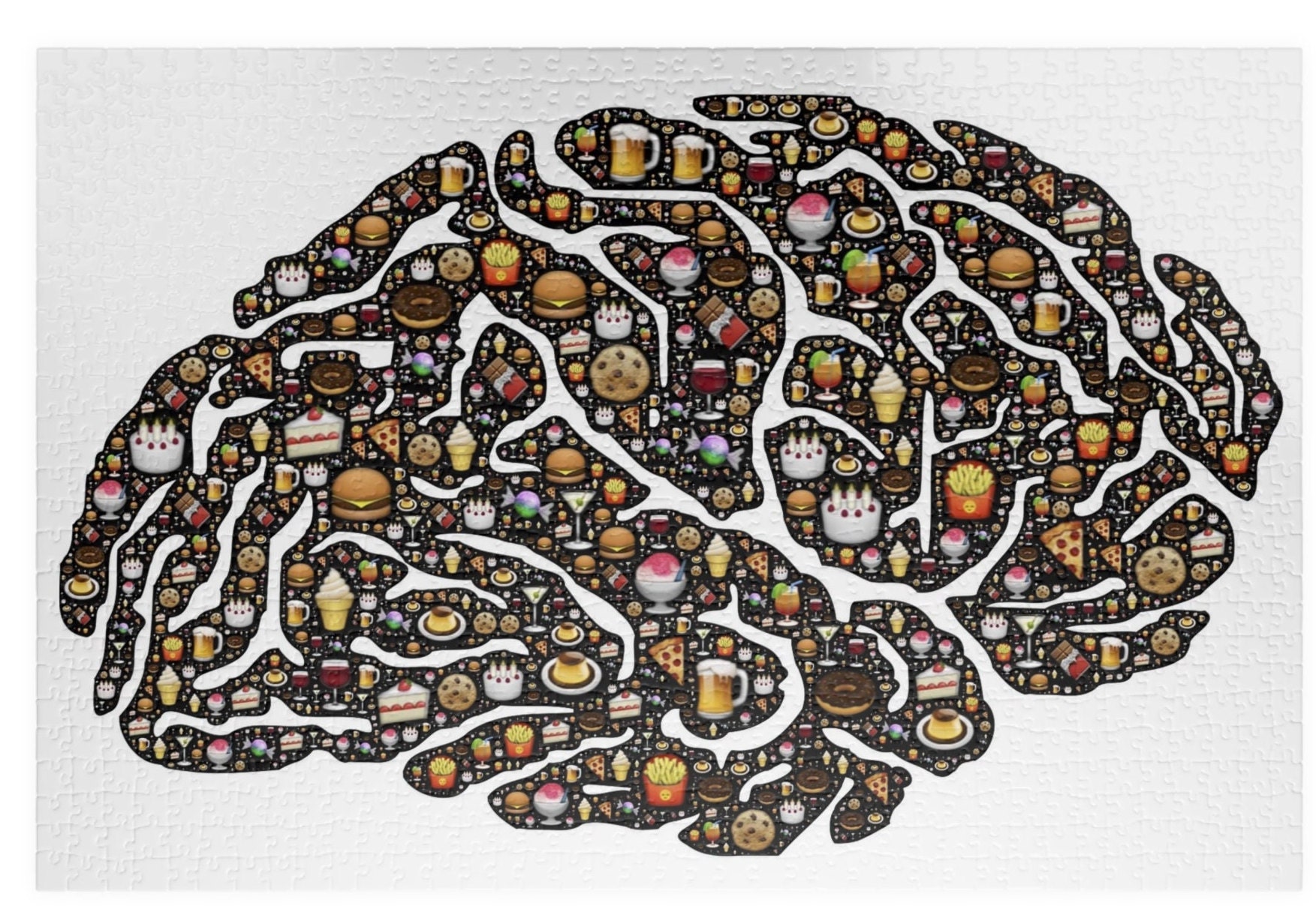 Junk Food Brain Jigsaw Puzzle: Fun Adult/kids Activity - Etsy