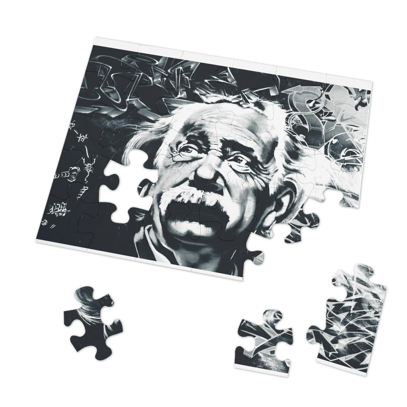 Jigsaw Puzzle - Albert Einstein Sketch Art Puzzle, Brain Teaser Game ...
