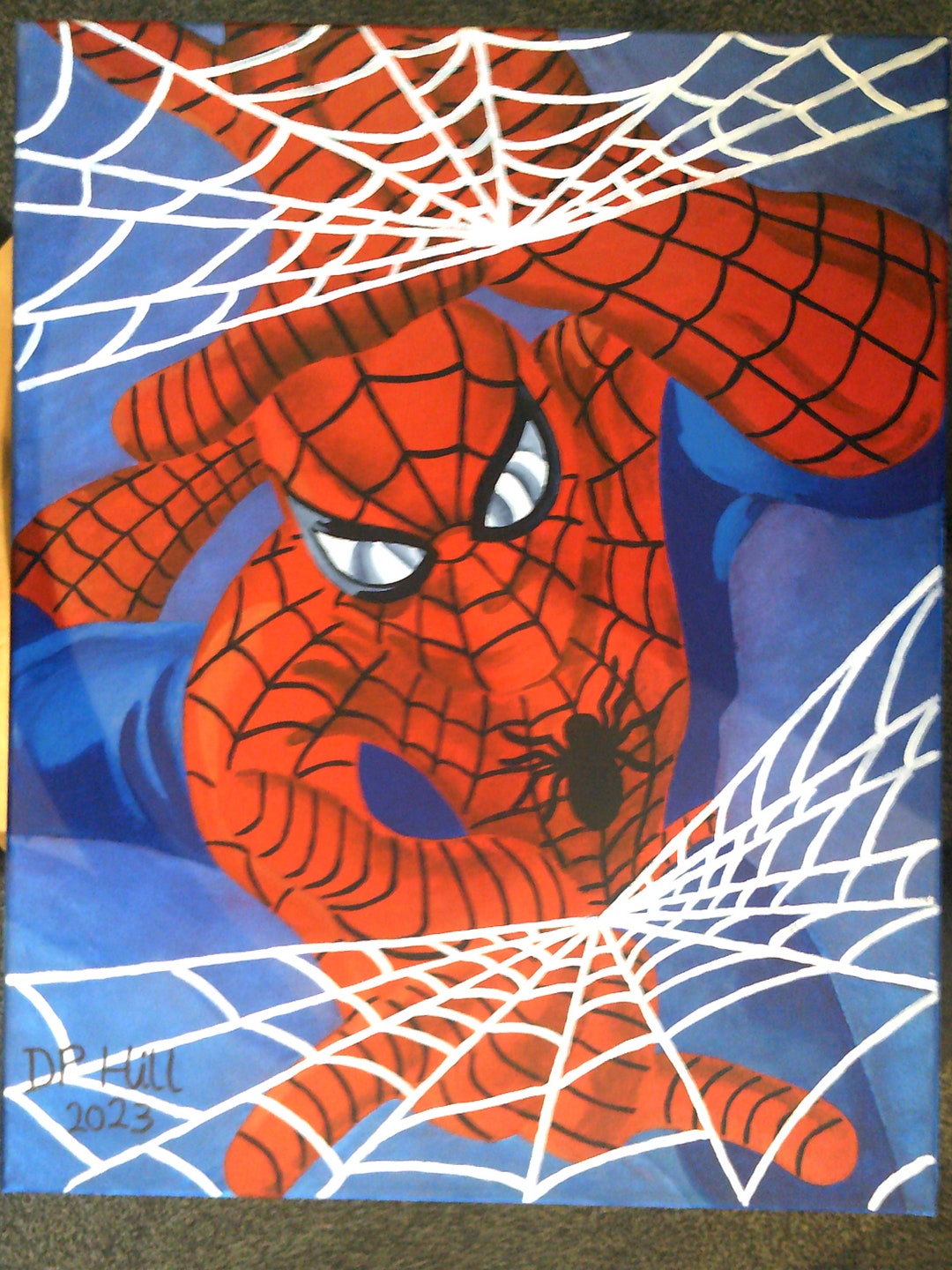 Spider-man Hand Painted Acrylic on 16x20 Canvas - Etsy