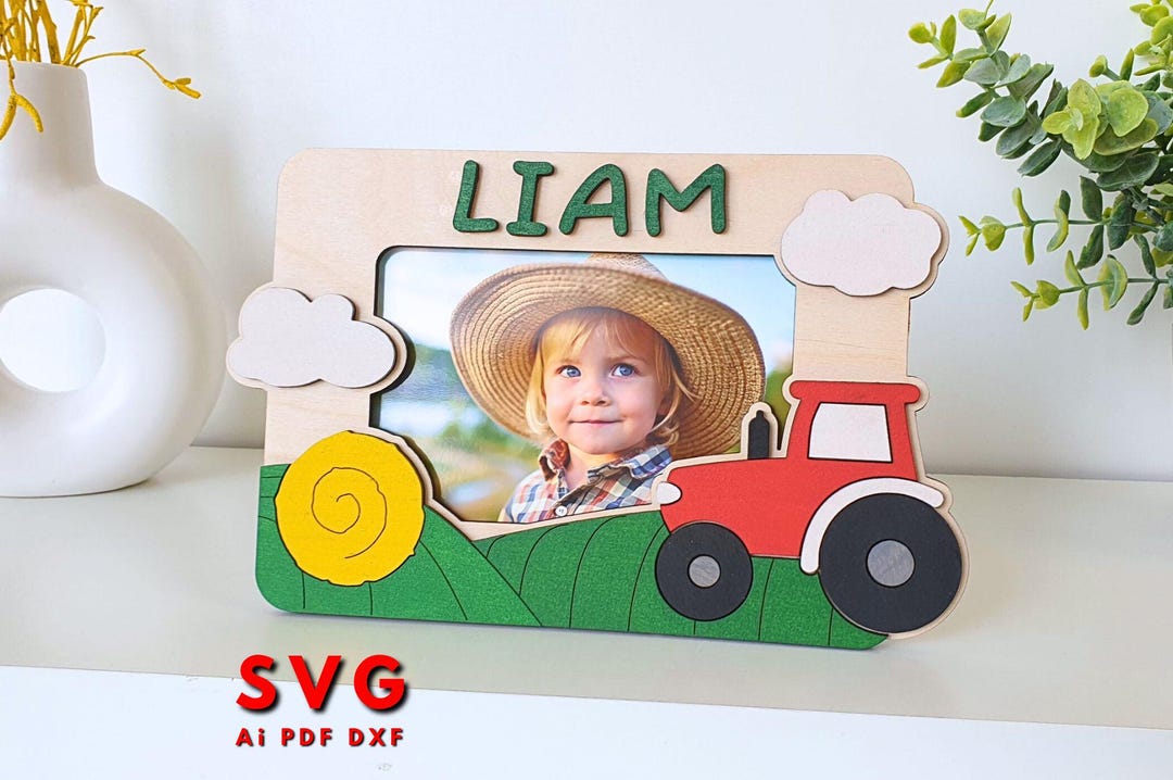Buy Kids' Photo Frame Tractor Farm Cute Picture Frame for Children ...
