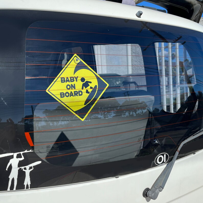 Surfer Baby on Board Car Suction Cup Sign Funny Surfer Gift for Baby ...