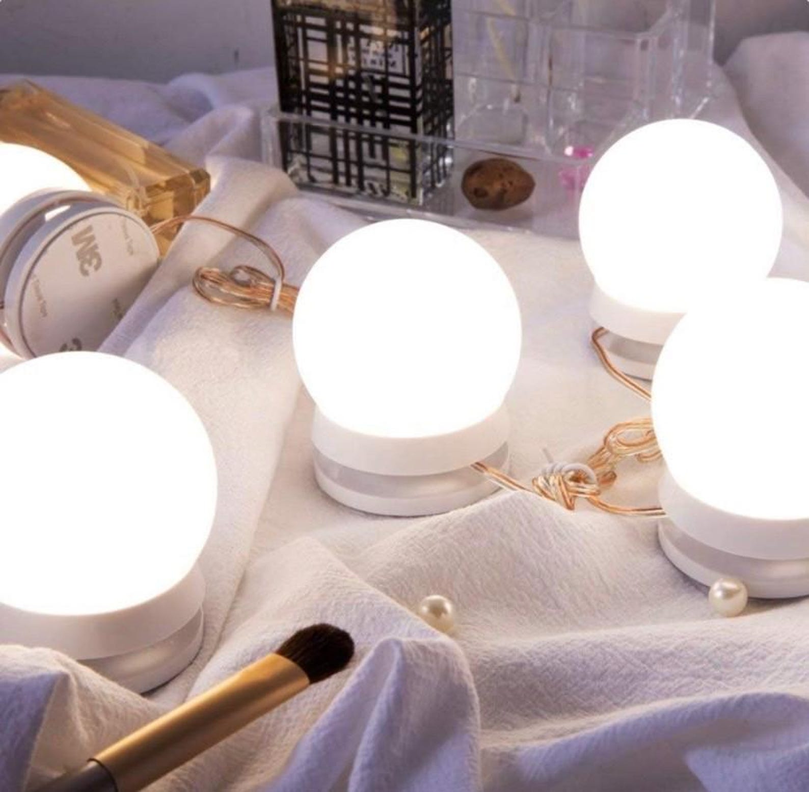 Hollywood Style 10 Pieces 3 Colors LED Makeup Table Lamp, Adhesive and ...