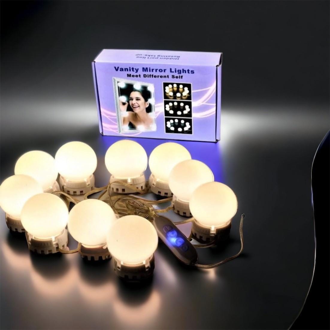 Hollywood Style 10 Pieces 3 Colors LED Makeup Table Lamp, Adhesive and ...