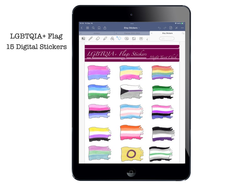 LGBTQIA Flag Digital Stickers - Etsy