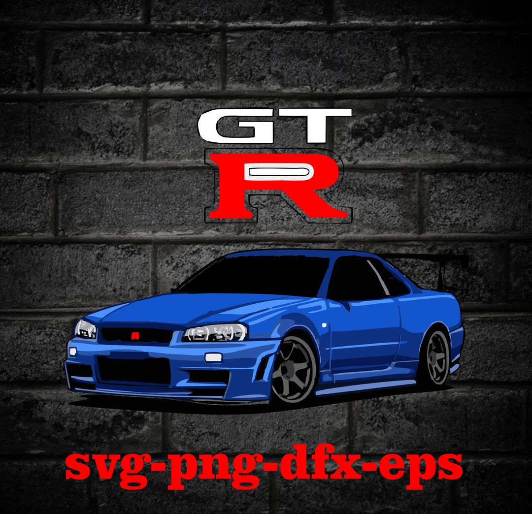 Nissan GTR R34 svg Clipart Vector Clip Art Graphics Image Cut - Etsy México