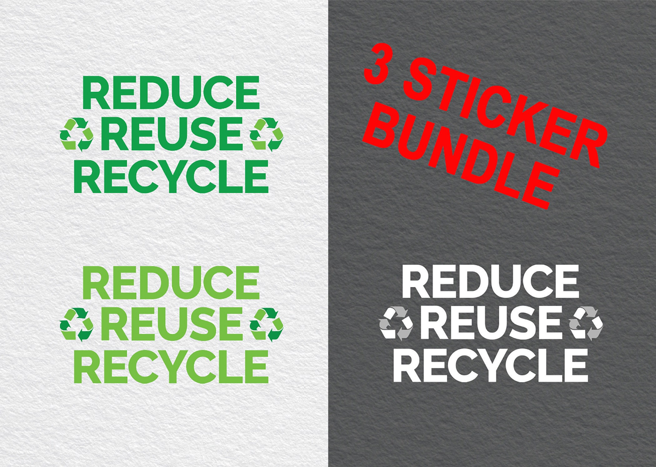 Reduce Reuse Recycle Printable Sticker Bundle - PNG SVG Instant ...