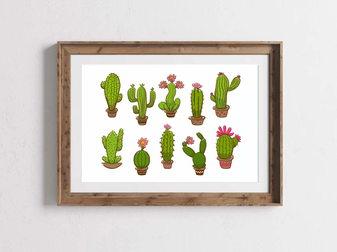Cactus Succulent Clipart Bundle - Printables Digital Download PNG SVG ...