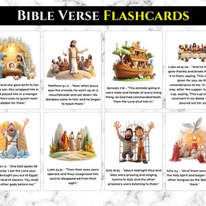 Bible Story Flashcard for Kid & Adult With Verse Montessori Printable ...