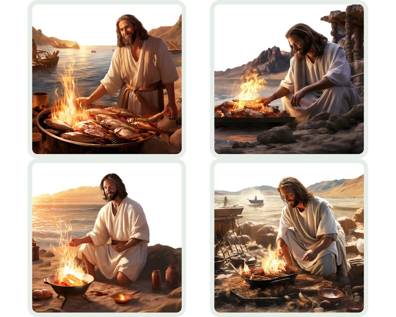 Jesus Cooking PNG 3D Clipart Bundle Christian Tote Bag Design - Etsy