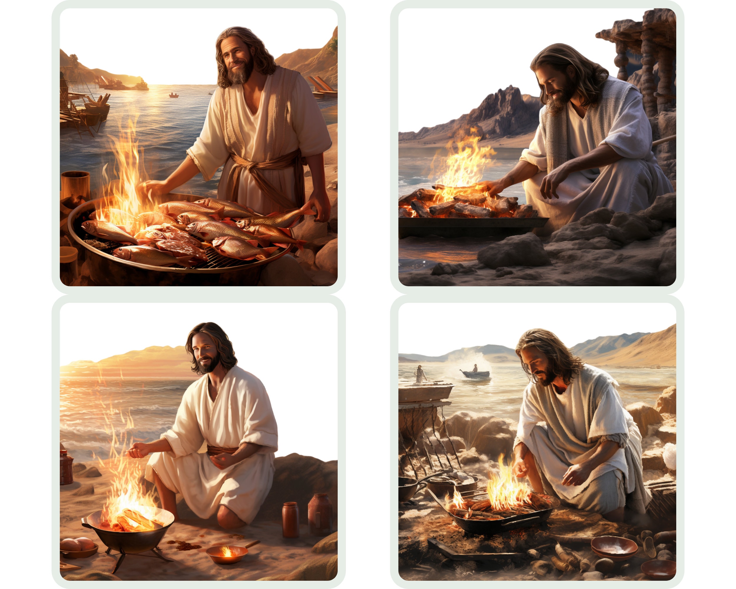 Jesus Cooking PNG 3D Clipart Bundle Christian Tote Bag Design - Etsy