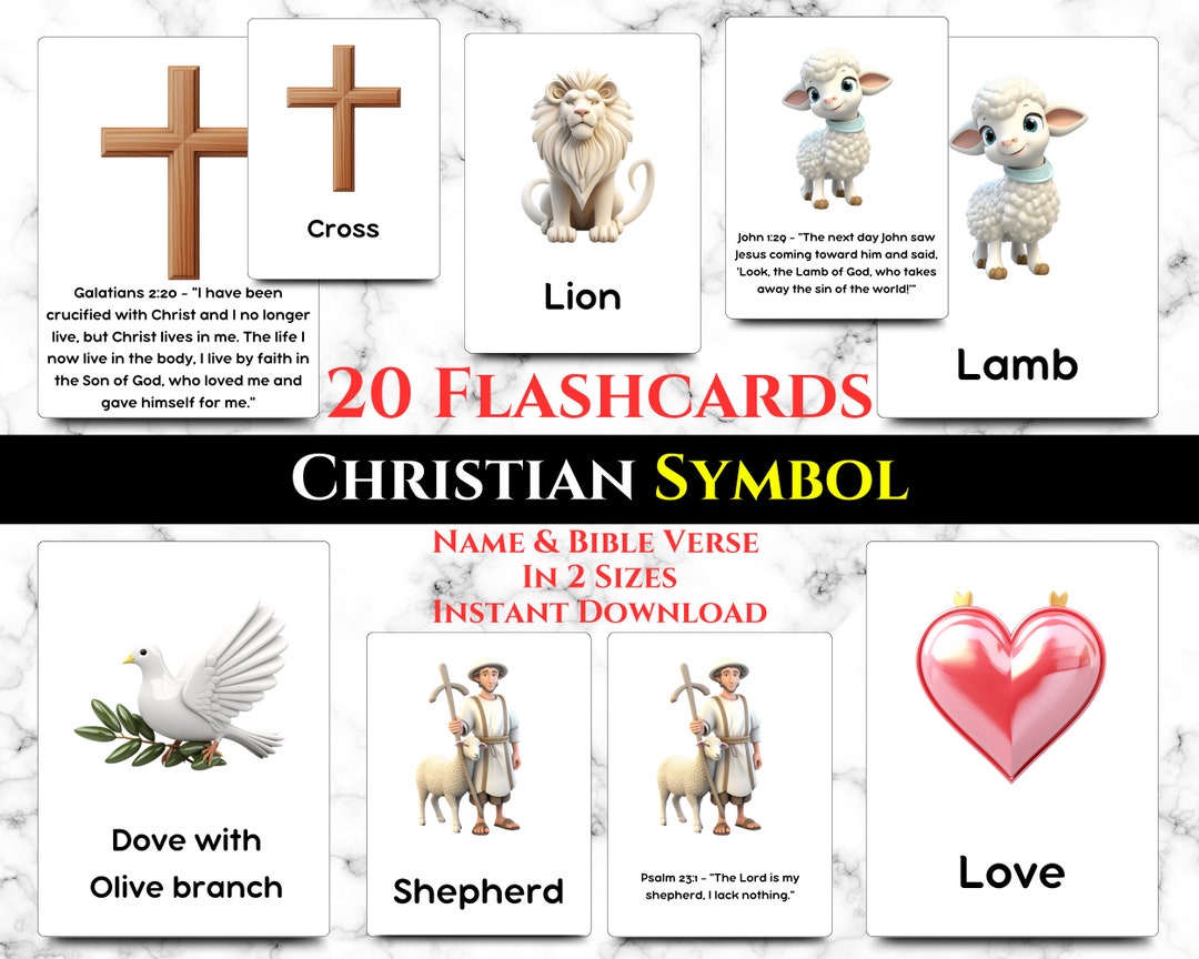 Christian Flashcards for Kid & Adult Bible Verse Montessori Printable ...