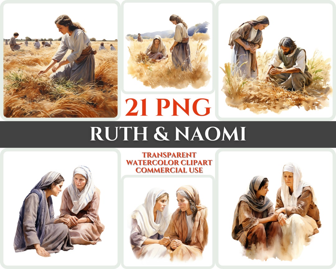 Ruth and Naomi PNG Clipart Watercolor Christian Gift Clipart Abstract ...