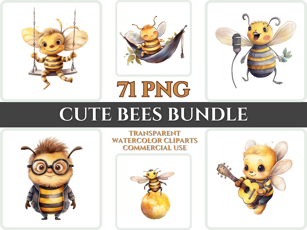 Cute Funny Honey Bee Clipart Nursery Baby Kawaii Clipart Kid Craft ...