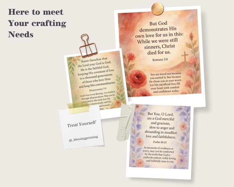 Watercolor Bible Verse Cards Printable, Unfailing Love, Encouragement ...