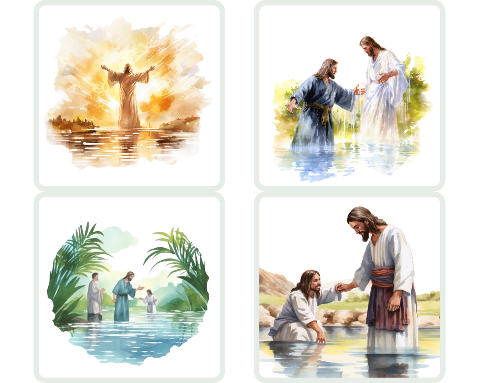 Baptism of Jesus Watercolor Clipart Bundle (PNG, Digital Download) - Etsy