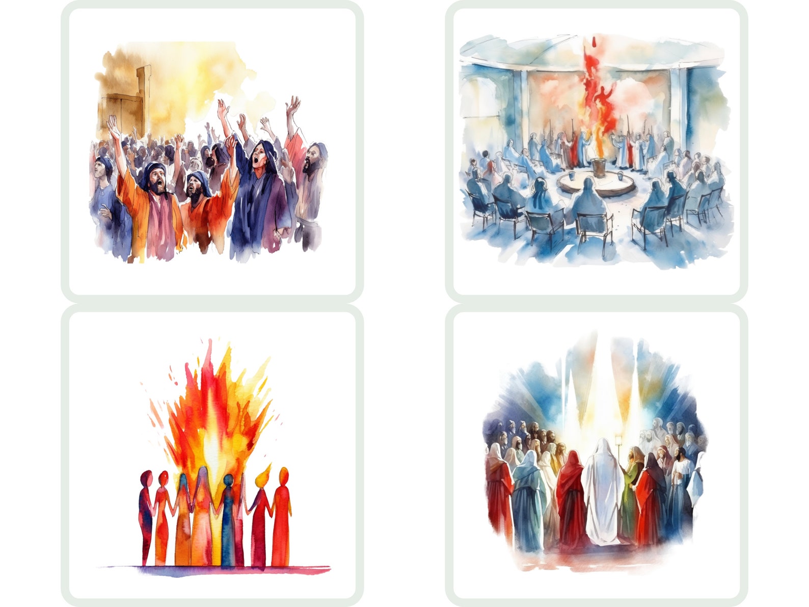Pentecost Clipart Bundle, Watercolor Holy Spirit PNG (digital Download ...
