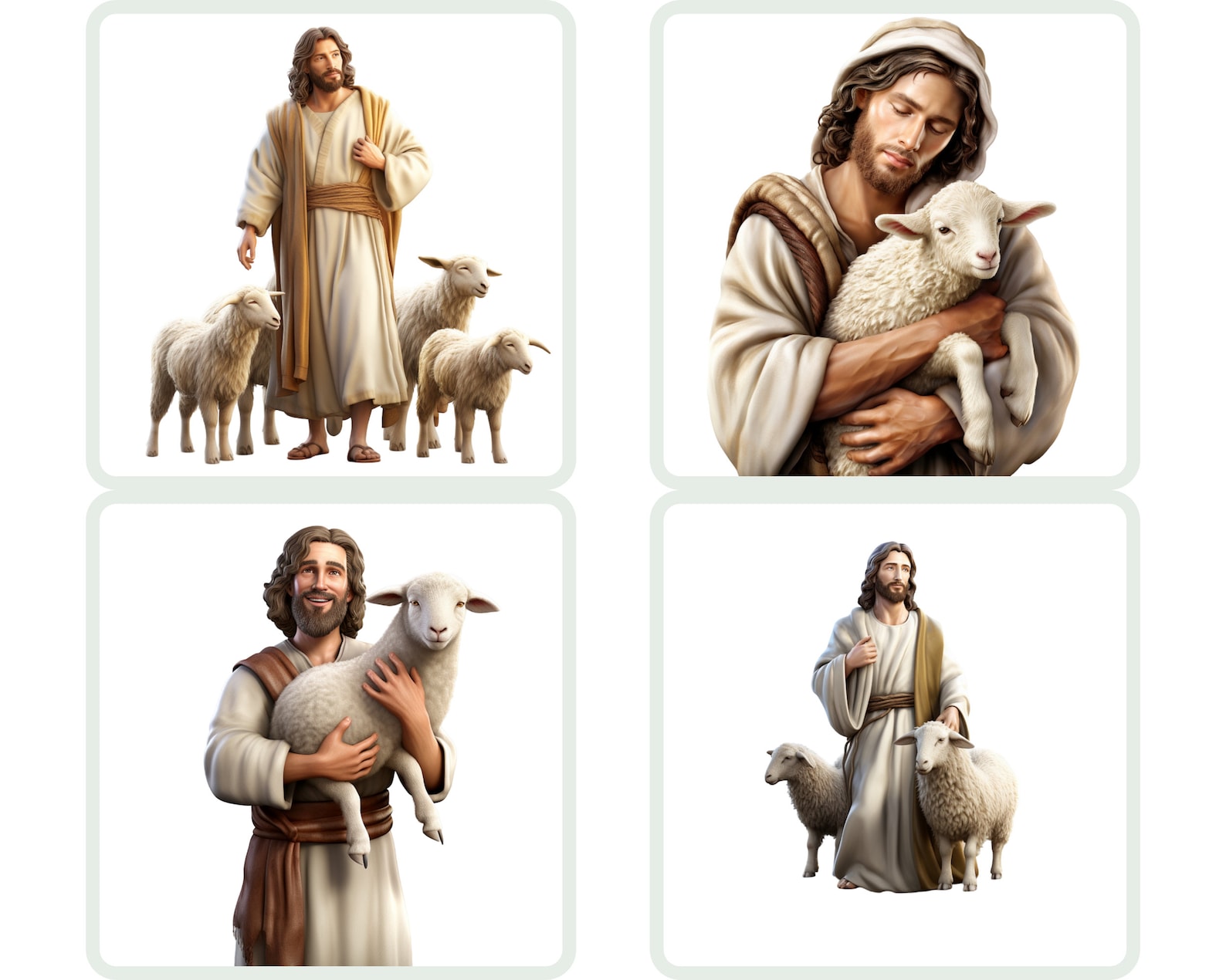 Jesus Good Shepherd PNG 3D Christian Clipart Shepherd Sheep Clipart ...