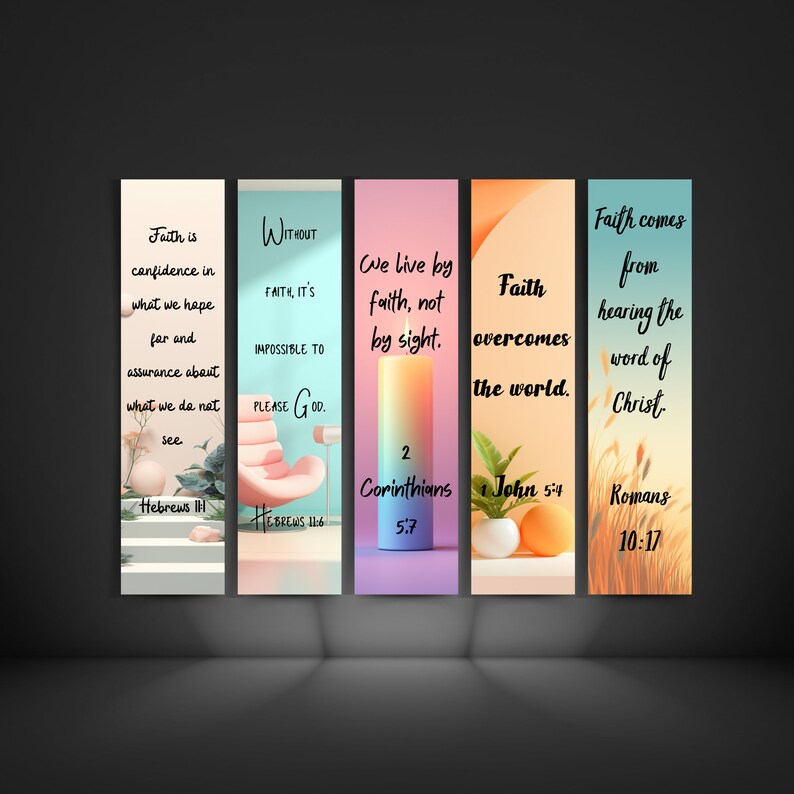 Faith Bible Verse Bookmarks, Set of 20 (digital Download) - Etsy
