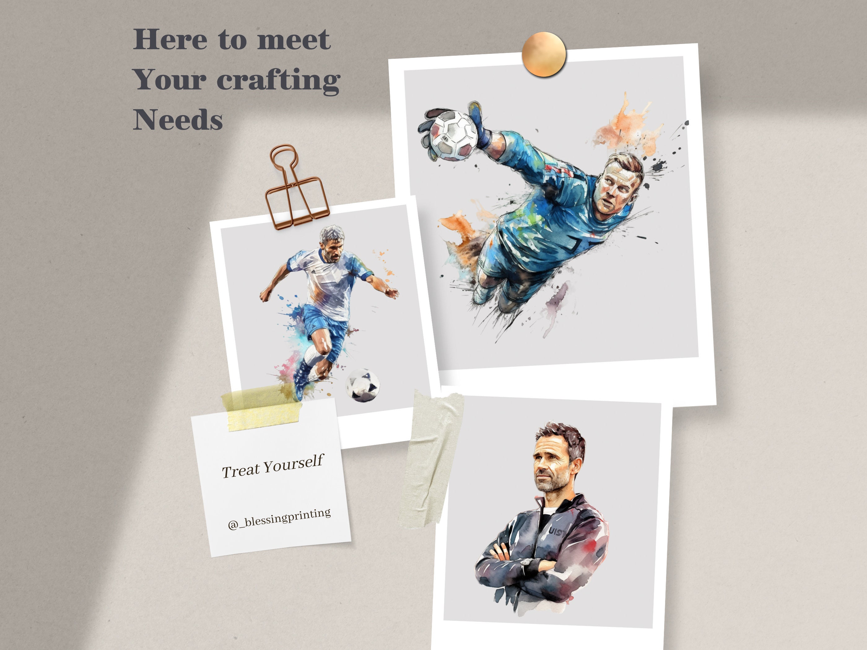 Watercolor Football Clipart Bundle Father's Day PNG Soccer - Etsy UK