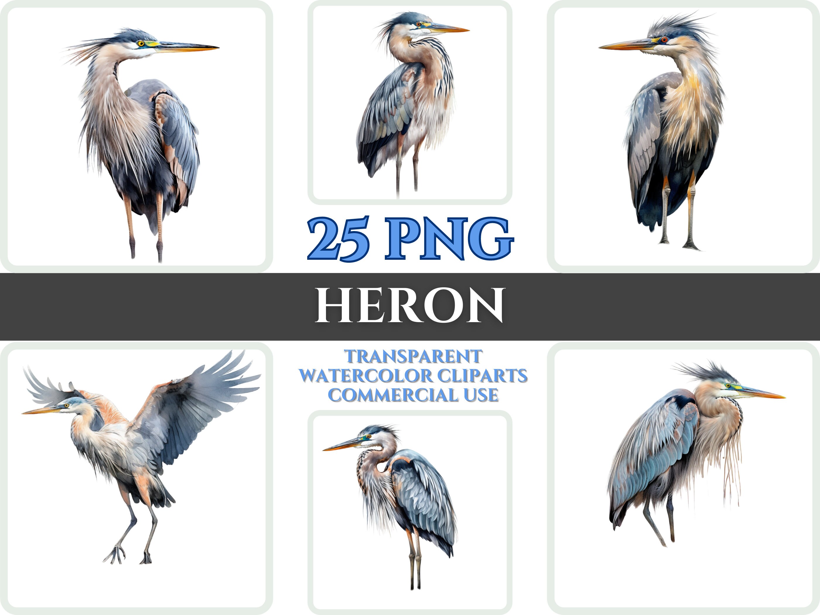 Cute Heron Clipart