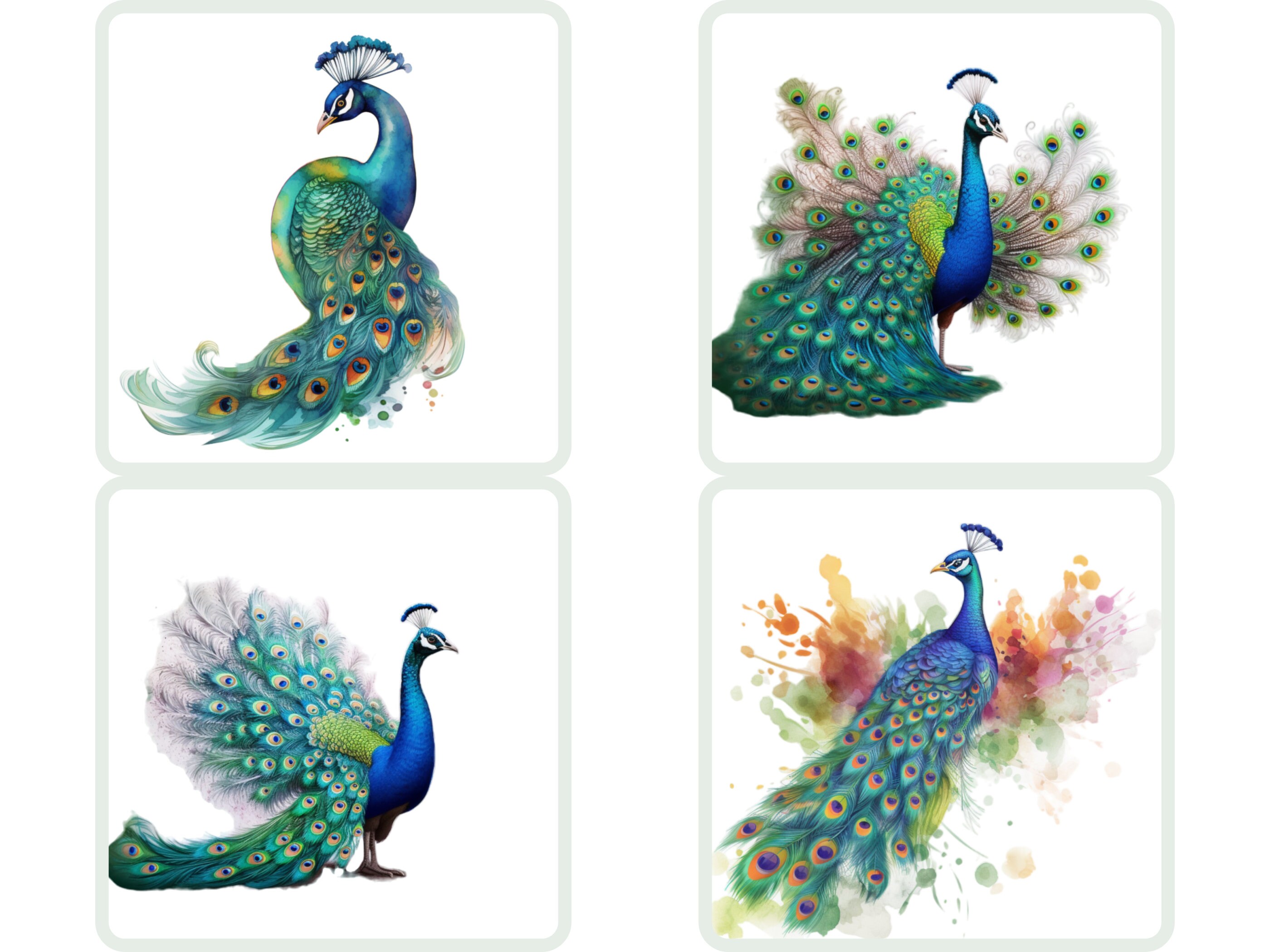 Watercolor Peacock Clipart Bundle, Nursery Decor (digital Download) - Etsy