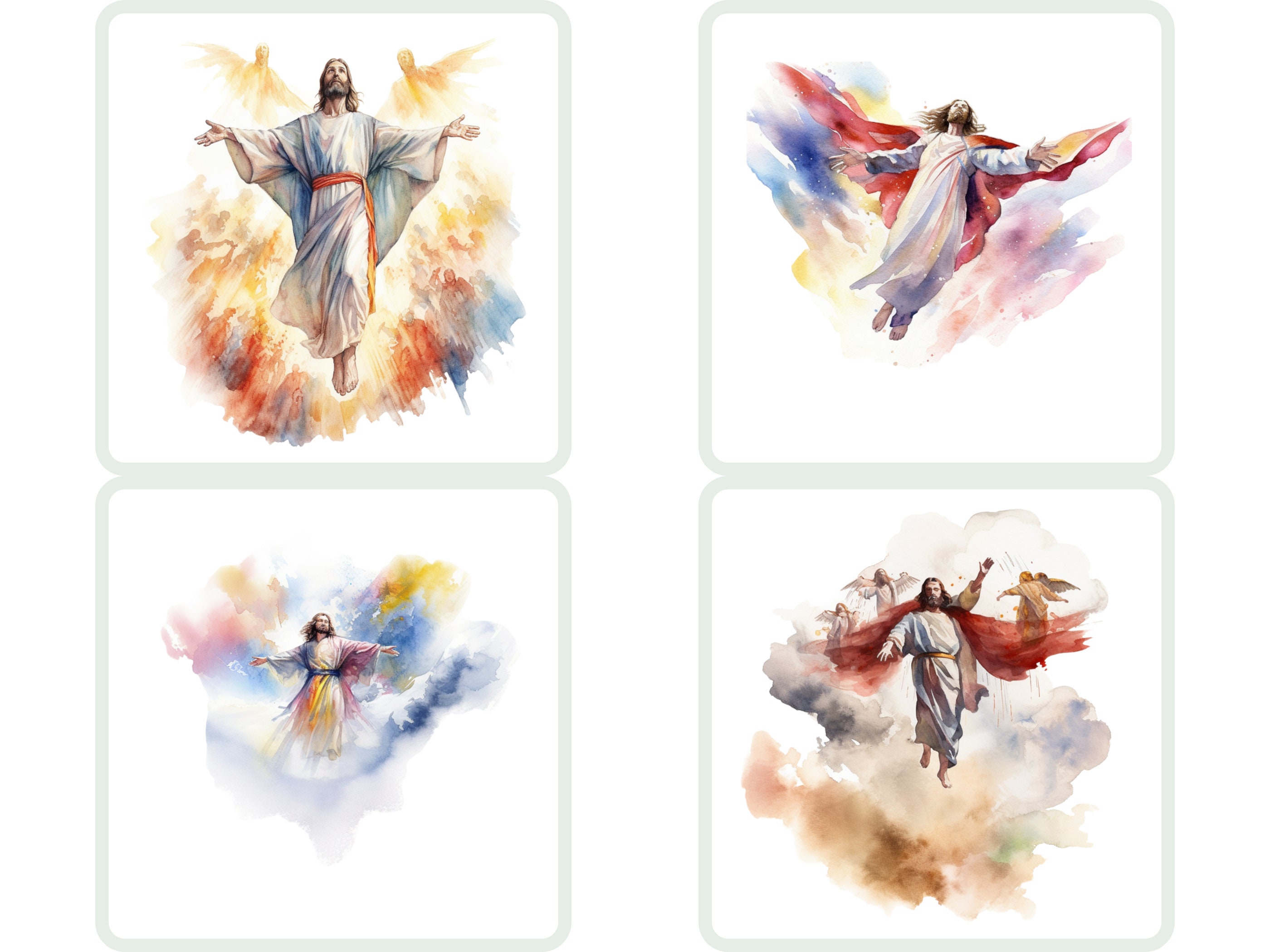 Ascension of Jesus Clipart PNG Watercolor Bundle Christian - Etsy