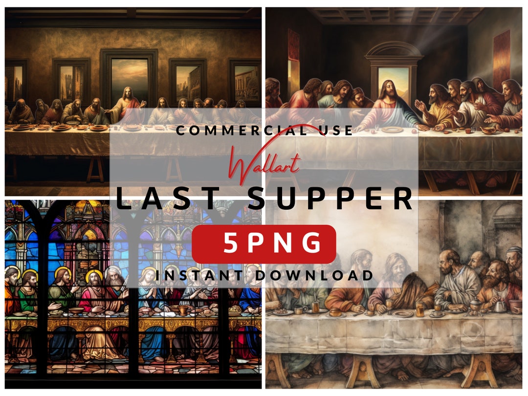 Last Supper Wall Art PNG Last Supper Jesus Digital Art Last Supper Wall ...