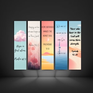 Printable Hope Bible Verse Bookmark Set of 20 Christian Baptism Gift ...